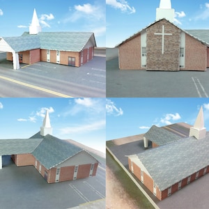 Z Scale Building Pre-cut Cardstock PAPER Kit - Church (pre Cut PAPER ...