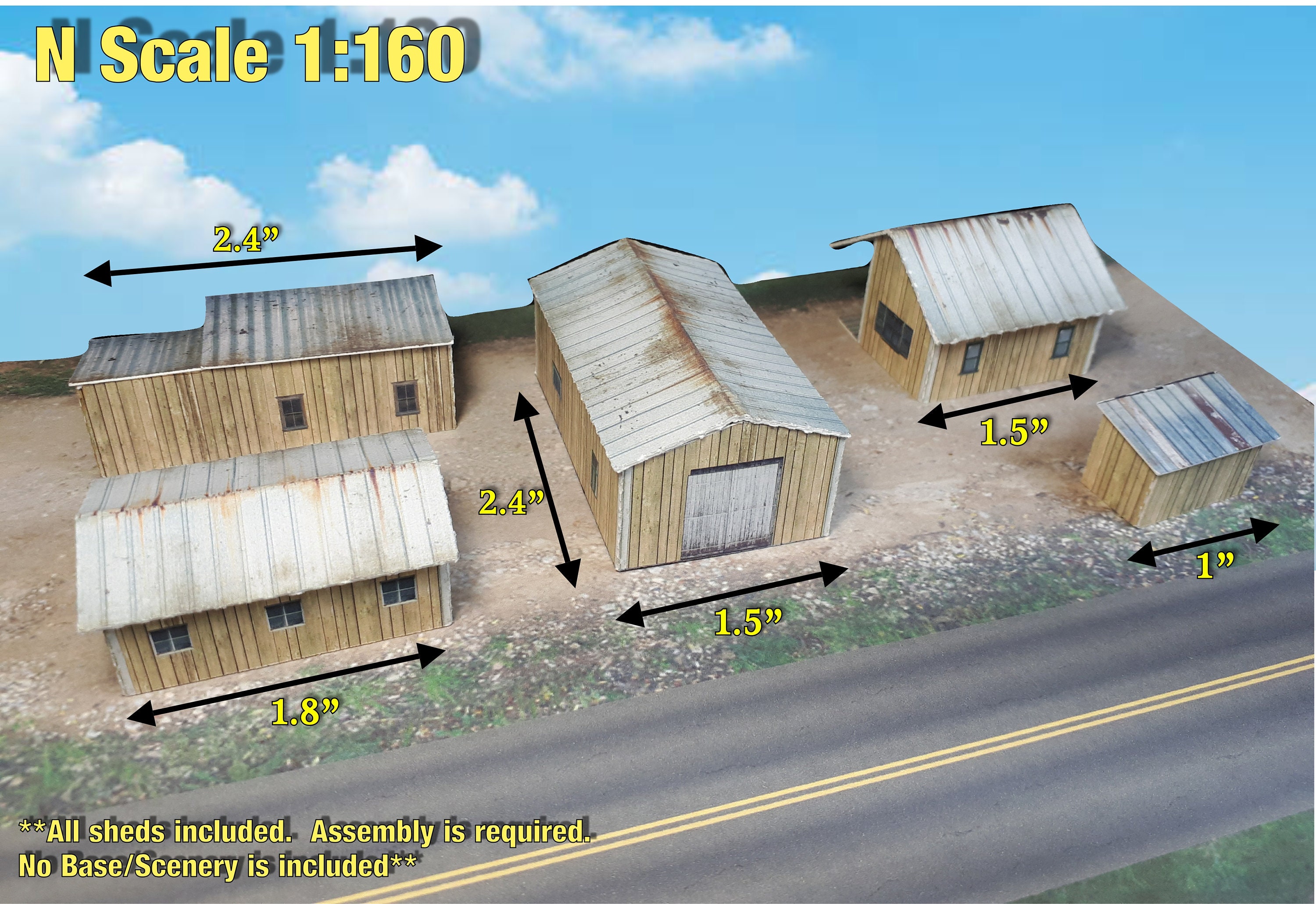 Pre Cut Cover Stock Paper Building N Scale or Z Scale Sheds, Workshop ...