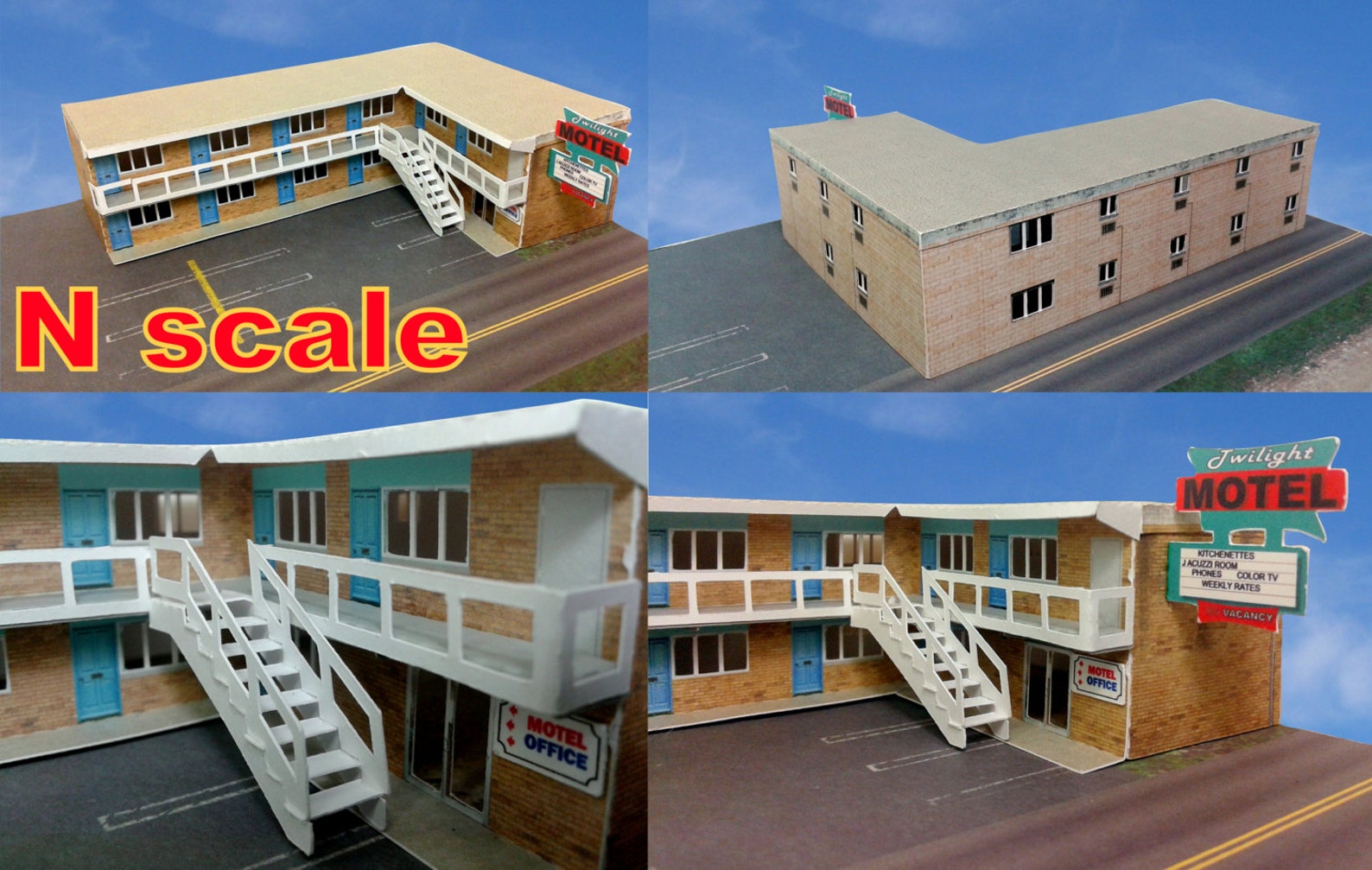Pre Cut Cardstock Paper Model Motel - N Scale or Z Scale for Model ...