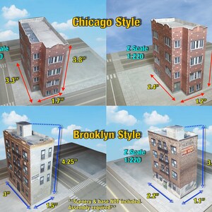 Paper Model Cardstock Building Chicago or Brooklyn Style Apartment Pre ...