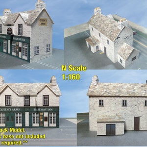 Paper Model British Pub Cardstock Kit - Paper Craft for Model Trains or ...