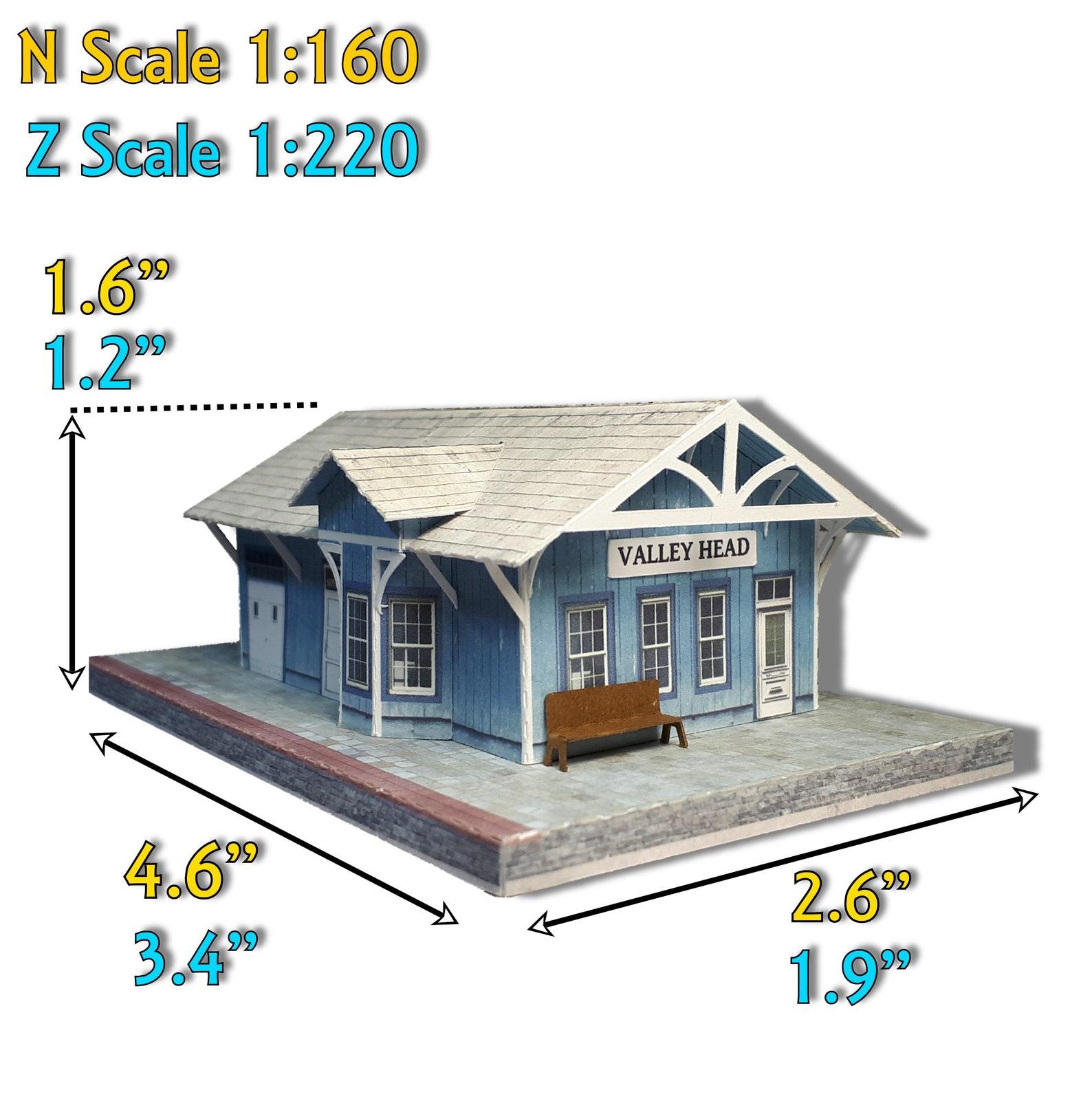 N Scale 1:160 or Z Scale 1/220 or T Gauge 1-450 Size Cardstock Pre-cut ...