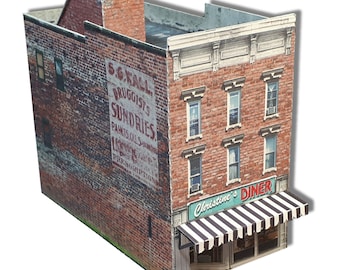 Paper Model Cardstock Model Downtown Shop & Apartments N | Etsy