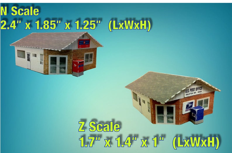 Paper Model Card Stock Kit Post Office N Scale or Z Scale for Diorama ...