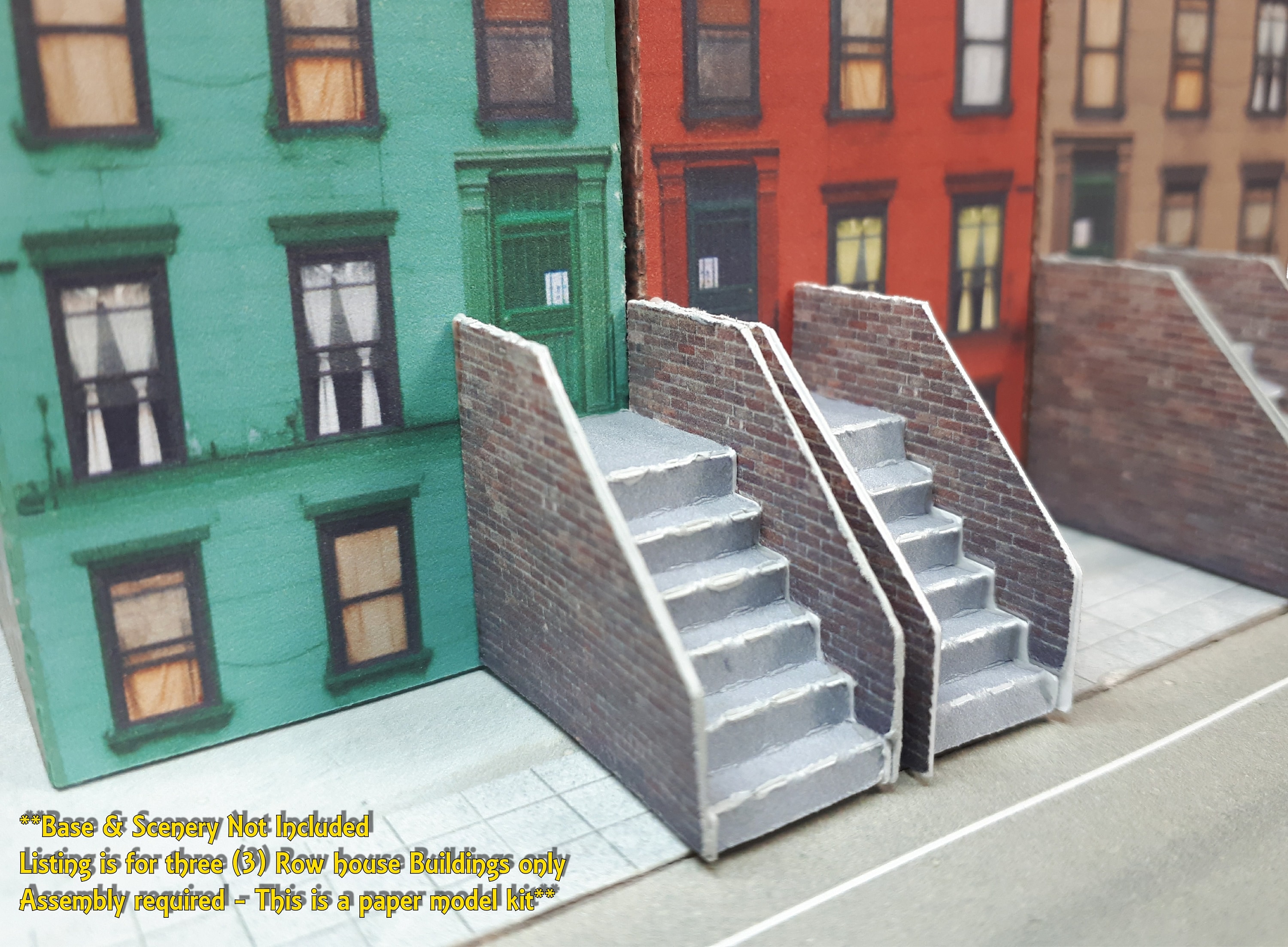 Paper Model Cardstock Row House Building Cardstock Kits N or - Etsy