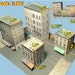 Paper Model Cardstock Buildings Downtown Apartments With Shops ...
