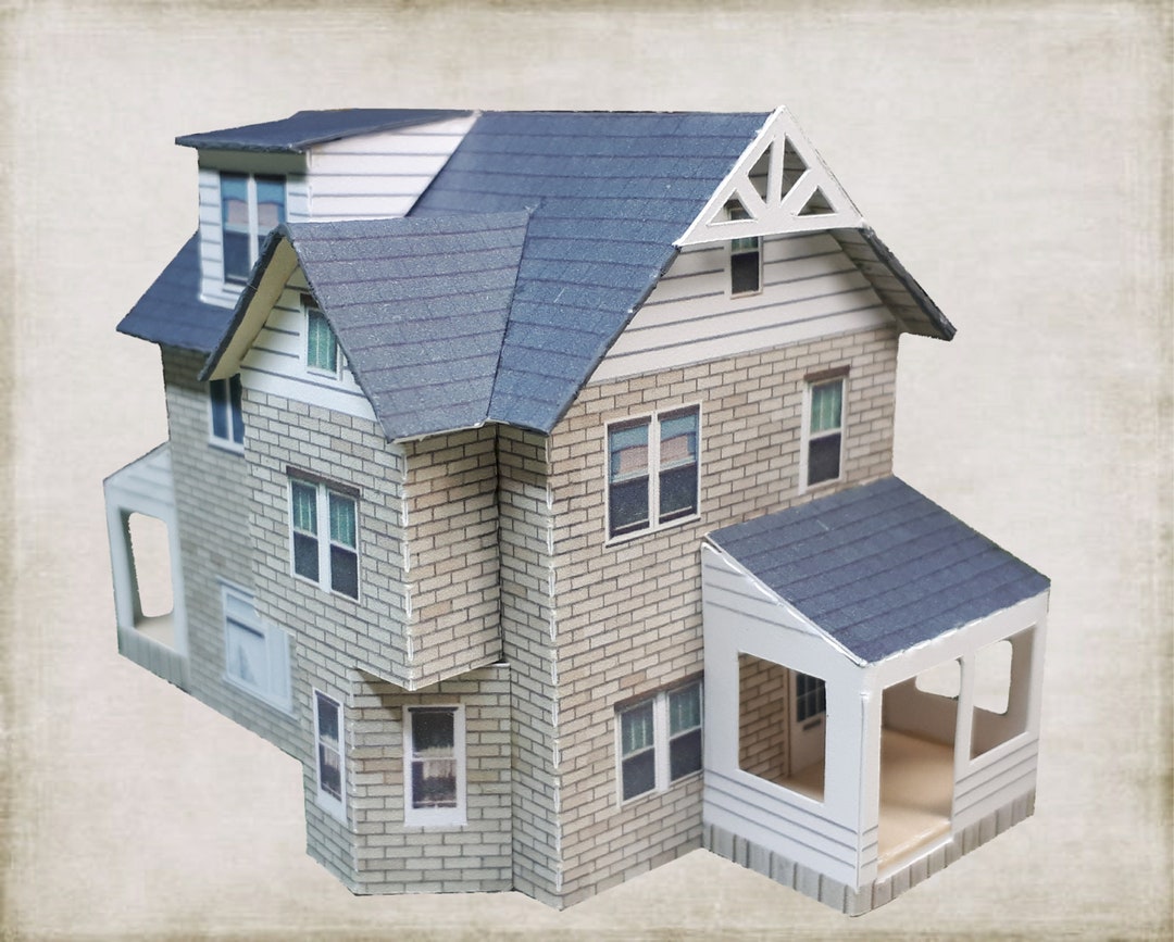 Paper House Pre-cut and Pre-scored Cardstock Model House N Scale or Z ...