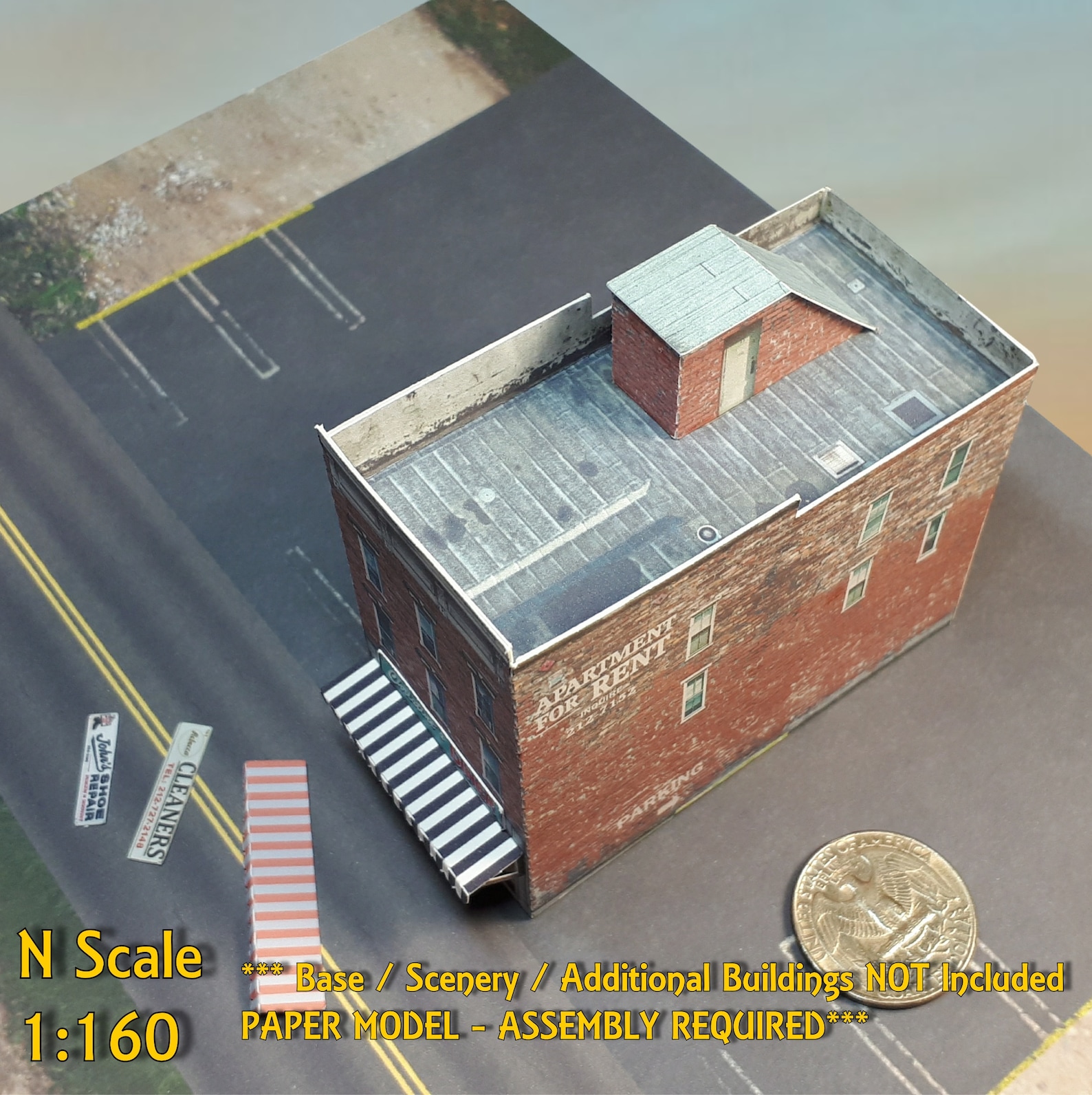 Paper Model Cardstock Model Downtown Shop & Apartments N Scale or Z ...