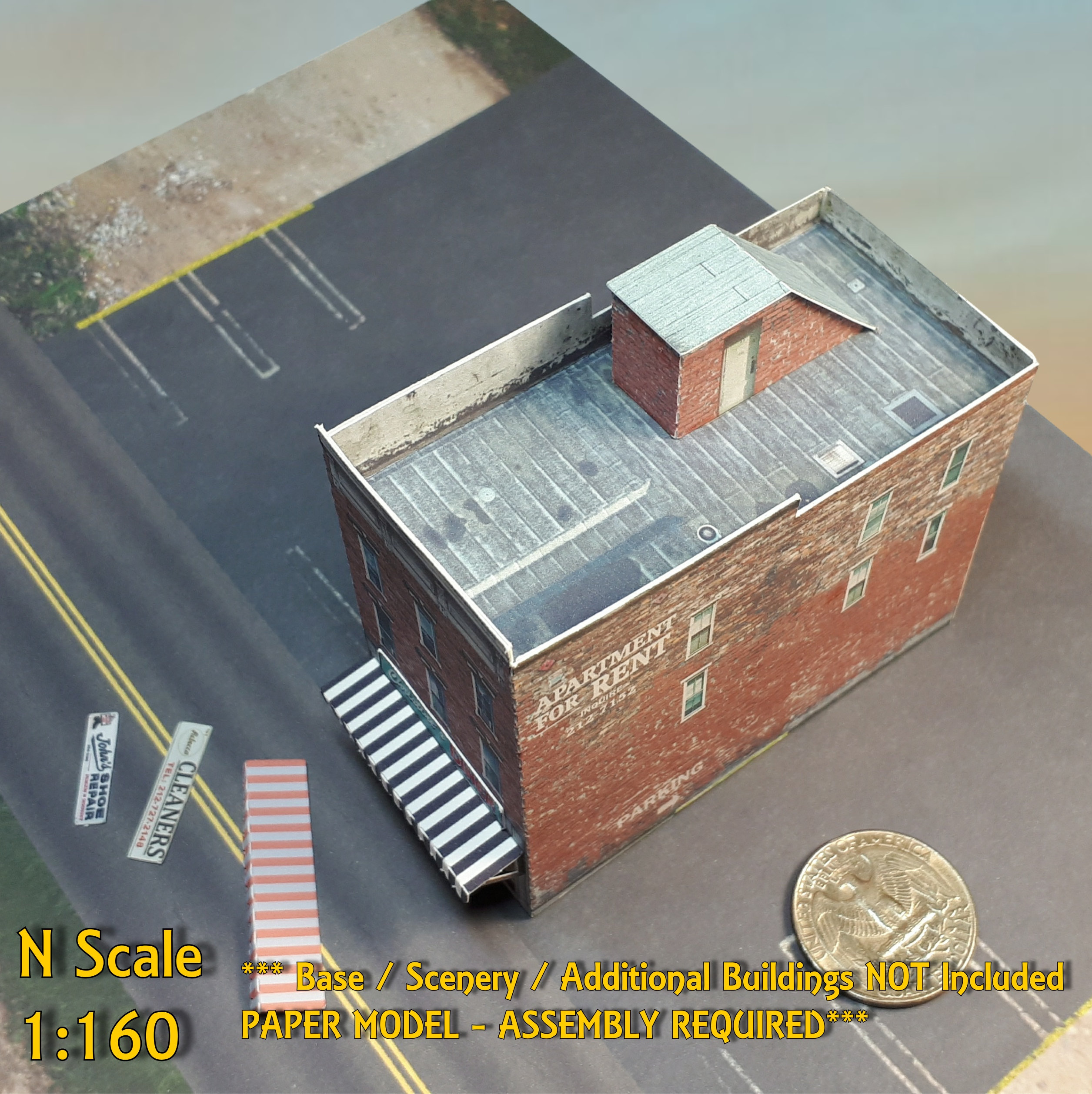 Paper Model Cardstock Model Downtown Shop & Apartments N Scale - Etsy ...