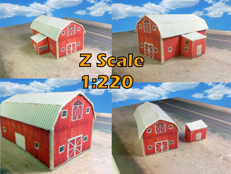 Paper Model Cardstock Model Barn N Scale or Z Scale or T Gauge - Etsy ...