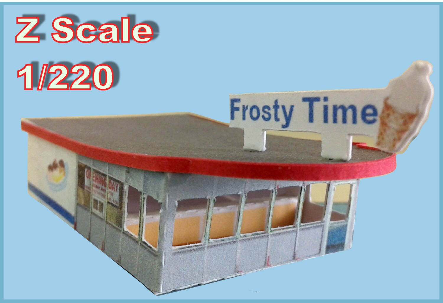 Card Stock Paper Model frosty Time Ice Cream Stand - Etsy