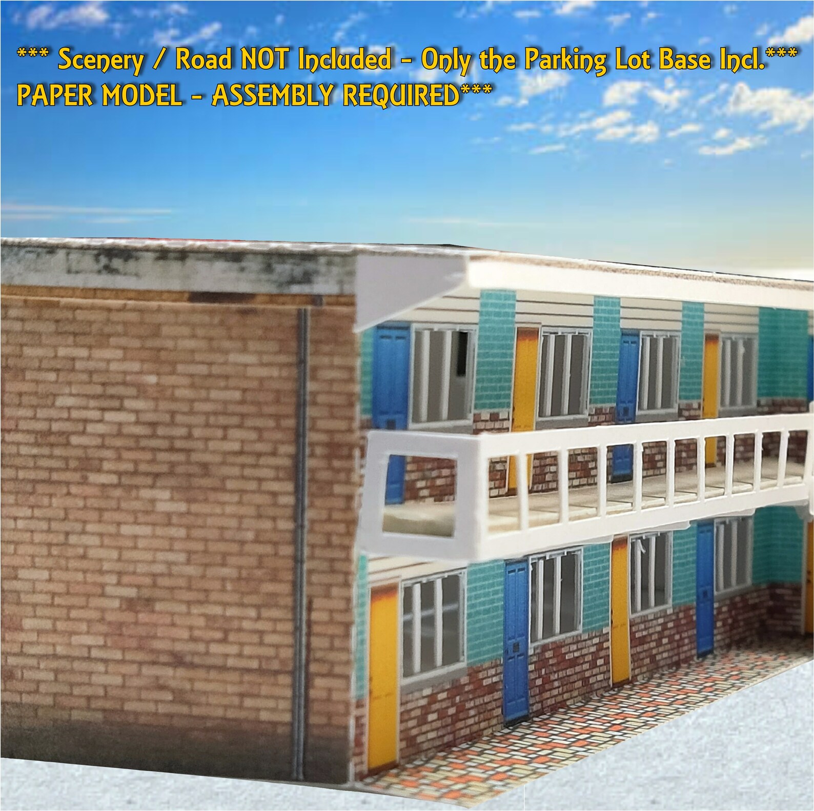 N Scale or Z Scale Cardstock Paper Model Motel Building for Model ...