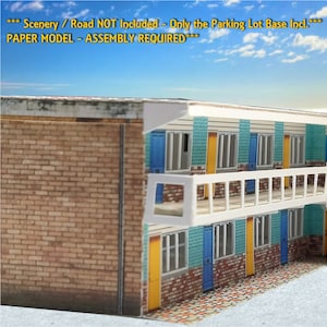 N Scale or Z Scale Cardstock Paper Model Motel Building for Model ...