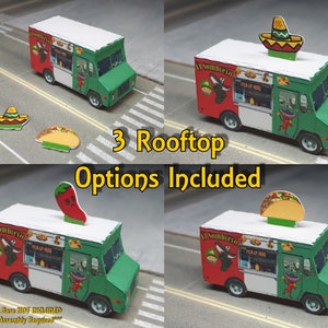 N Scale 1/160 and Z Scale 1/220 Food Trucks - **pre-cut** CARDSTOCK ...