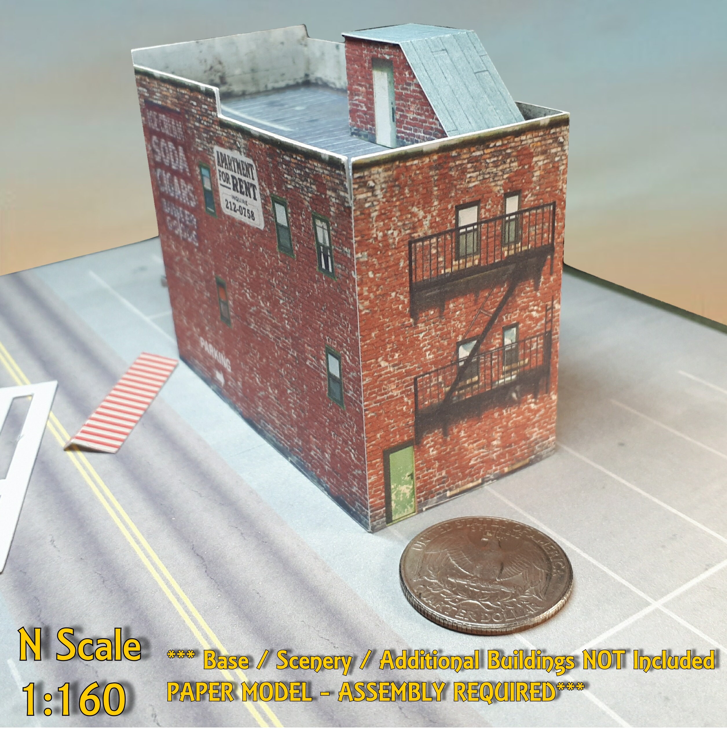 Paper Model Cardstock Model Downtown Shop & Apartments N Scale | Etsy