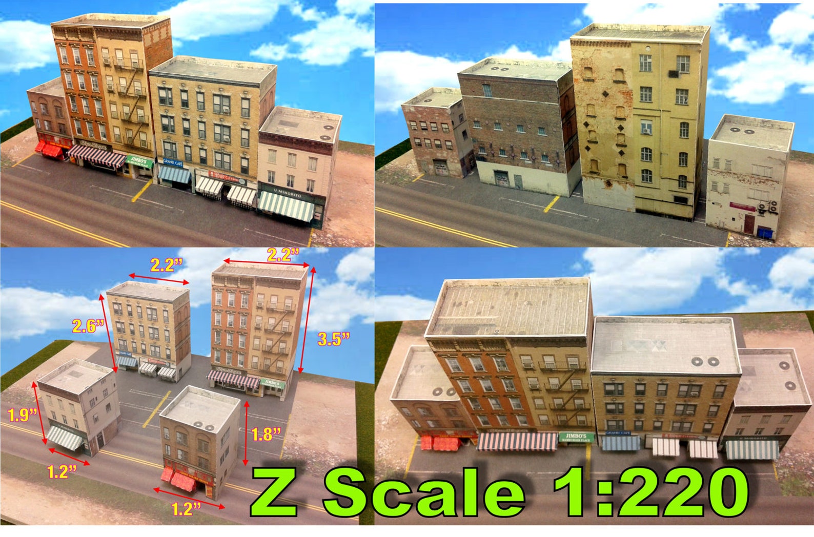 Paper Model Cardstock Building Downtown Apartments With Shops - Etsy Canada