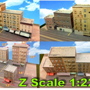 Paper Model Cardstock Building Downtown Apartments With Shops Cardstock ...