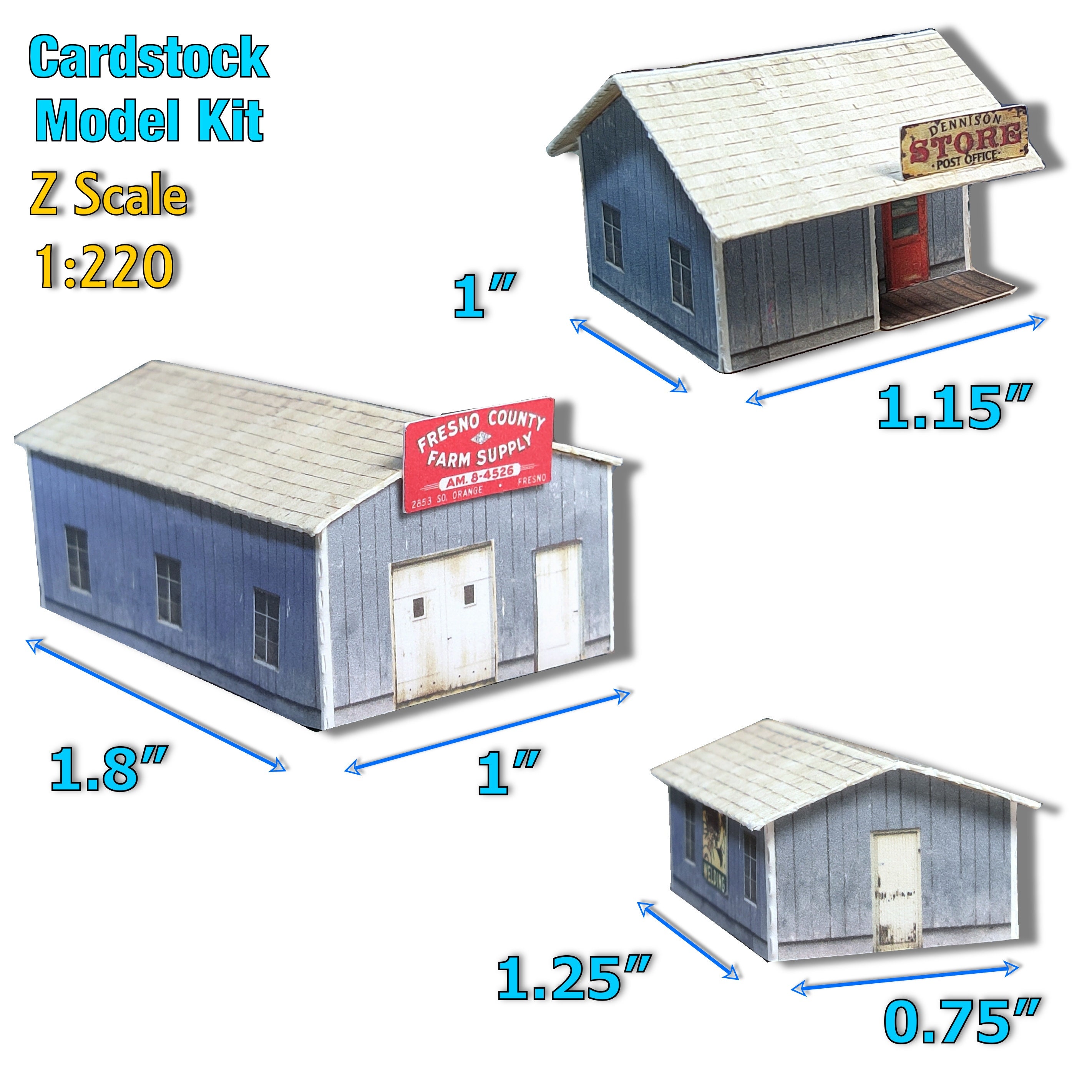 Paper Model Sheds Cardstock Kit - Papercraft for Model Trains or ...