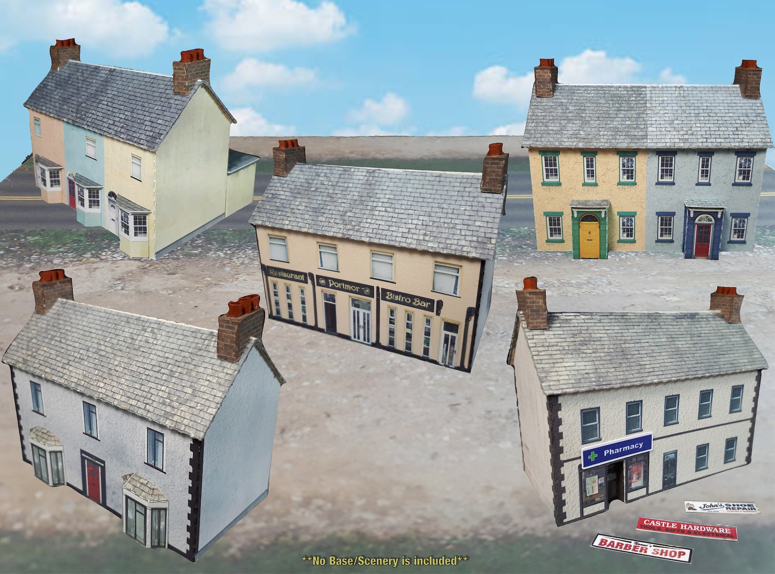 Pre-cut Cardstock Paper Model Buildings for N Scale Railway or Z Scale ...