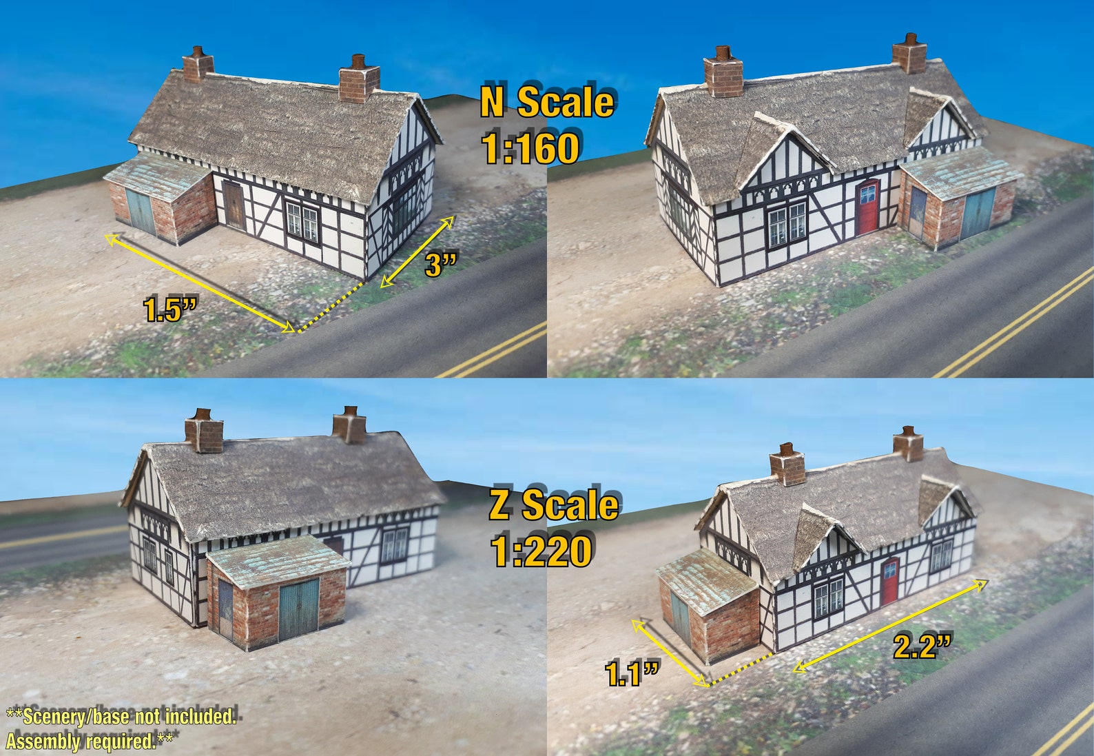 Paper House Card Stock Model House N Scale or Z Scale for Diorama or ...