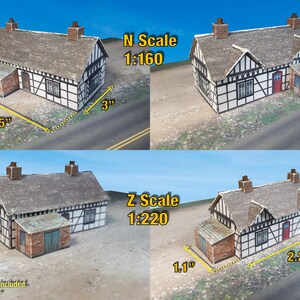 Paper House Card Stock Model House N Scale or Z Scale for Diorama or ...