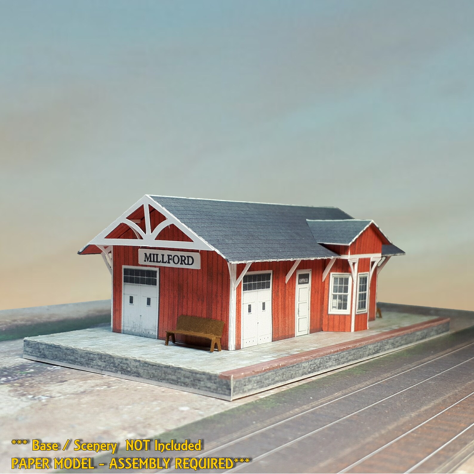 N Scale 1:160 or Z Scale 1/220 or T Gauge 1-450 Size Cardstock Pre-cut ...