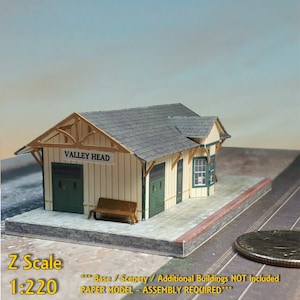 N Scale 1:160 or Z Scale 1/220 or T Gauge 1-450 Size Cardstock Pre-cut ...