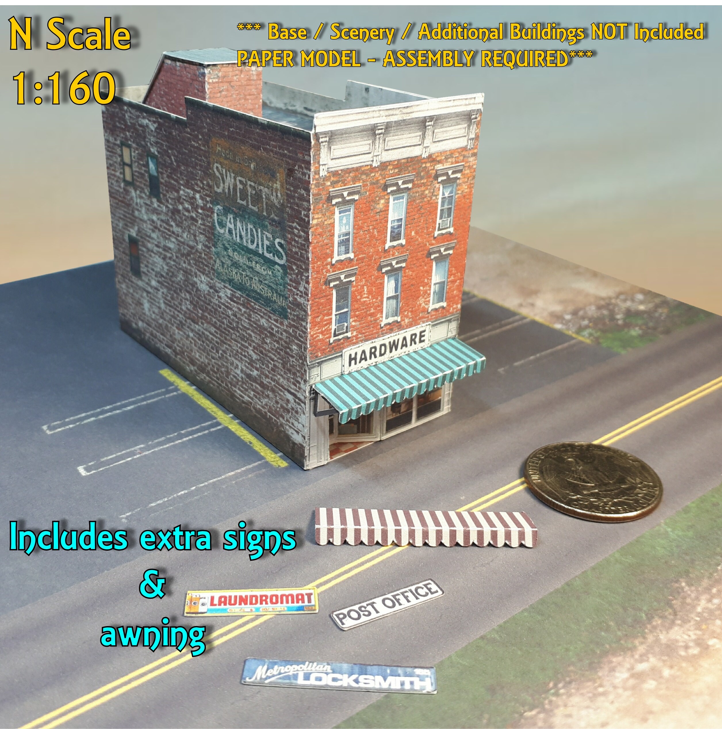 Paper Model Cardstock Model Downtown Shop & Apartments N Scale - Etsy ...