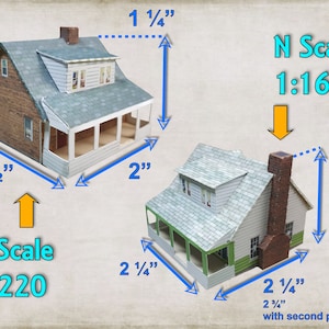 Paper House Cardstock House N Scale or Z Scale or T Gauge for Diorama ...
