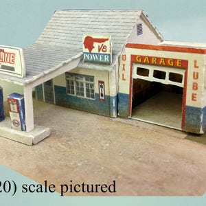 Pre Cut Paper Cardstock Kit Retro Gas Station Service Station ...