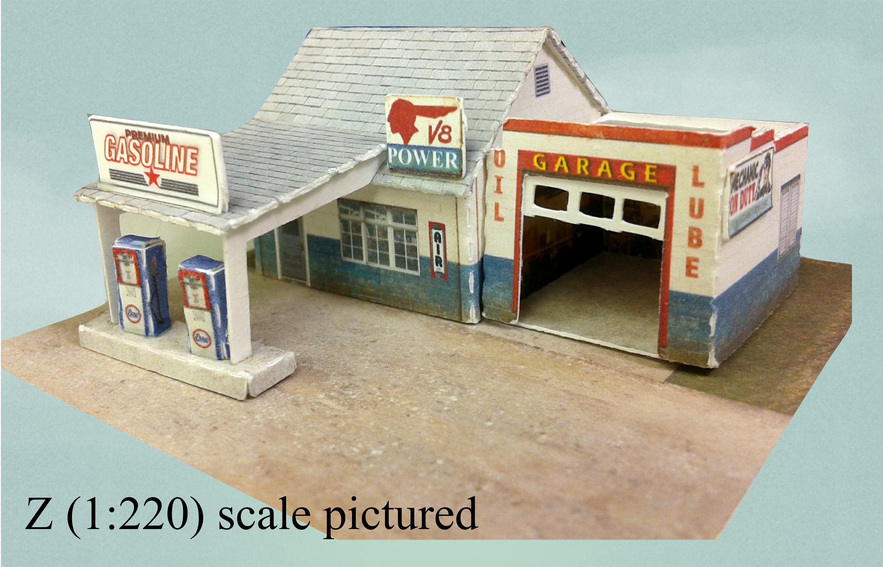 Pre Cut Paper Cardstock Kit Retro Gas Station Service Station | Etsy