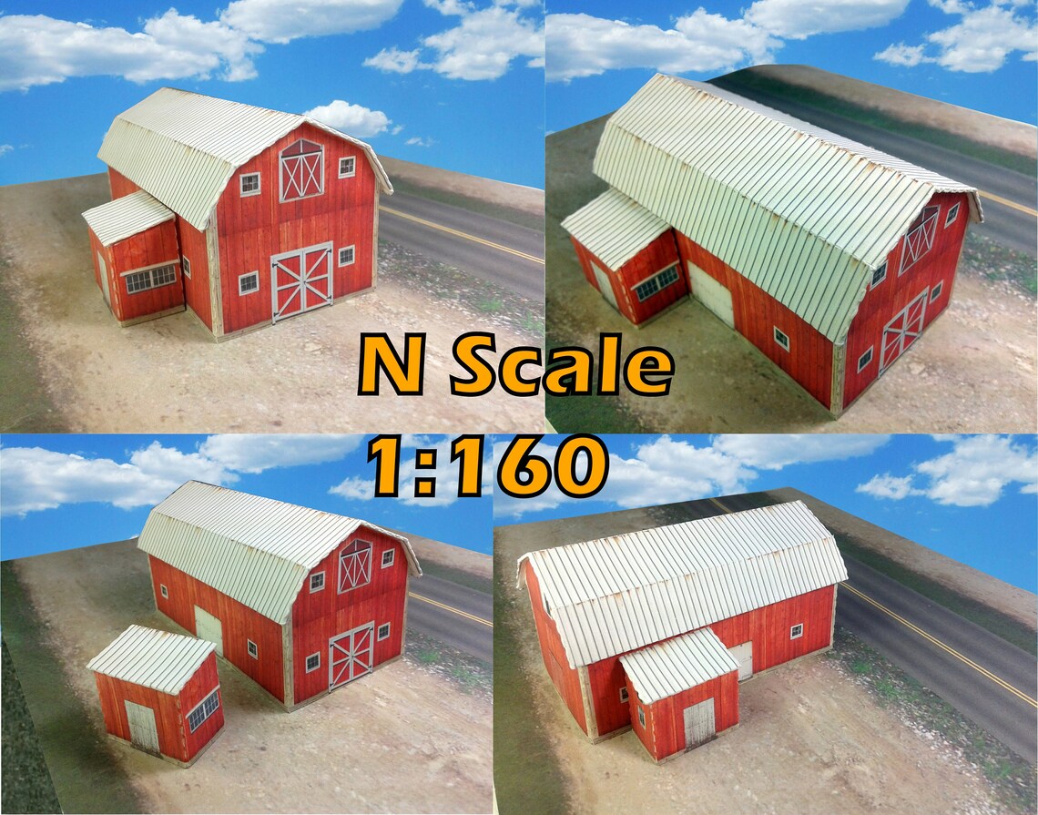Paper Model Cardstock Model Barn N Scale or Z Scale or T Gauge | Etsy