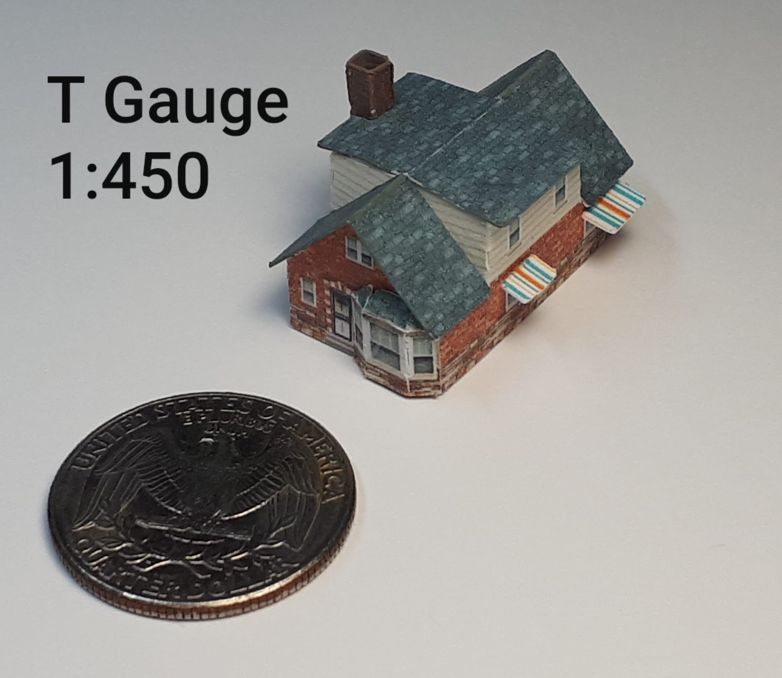 N Scale 1-160 House or Z Scale 1-220 or T Gauge 1:450 Cardstock Model ...