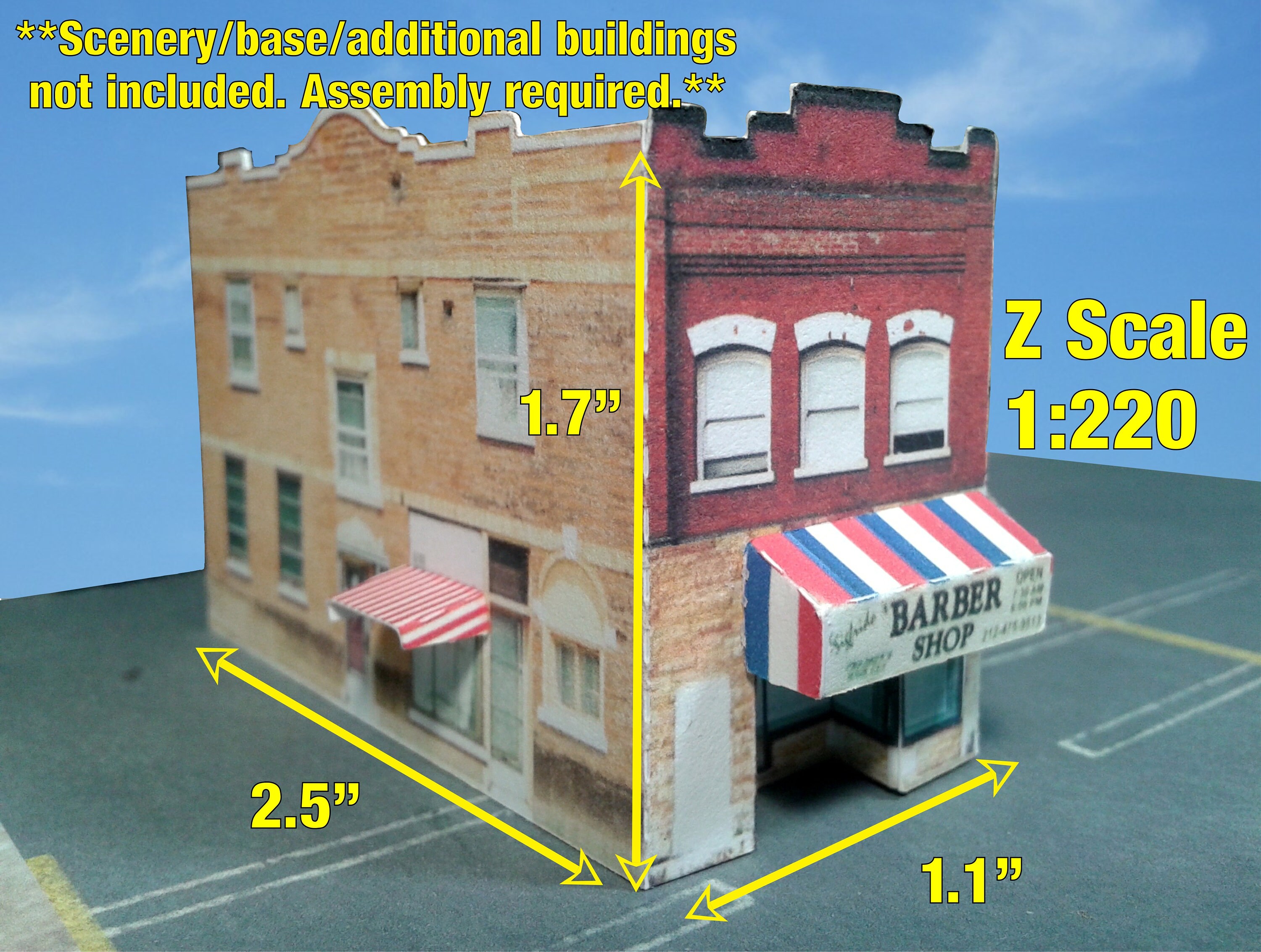 Paper Model Cardstock Building Multi Purpose Main Street Building ...