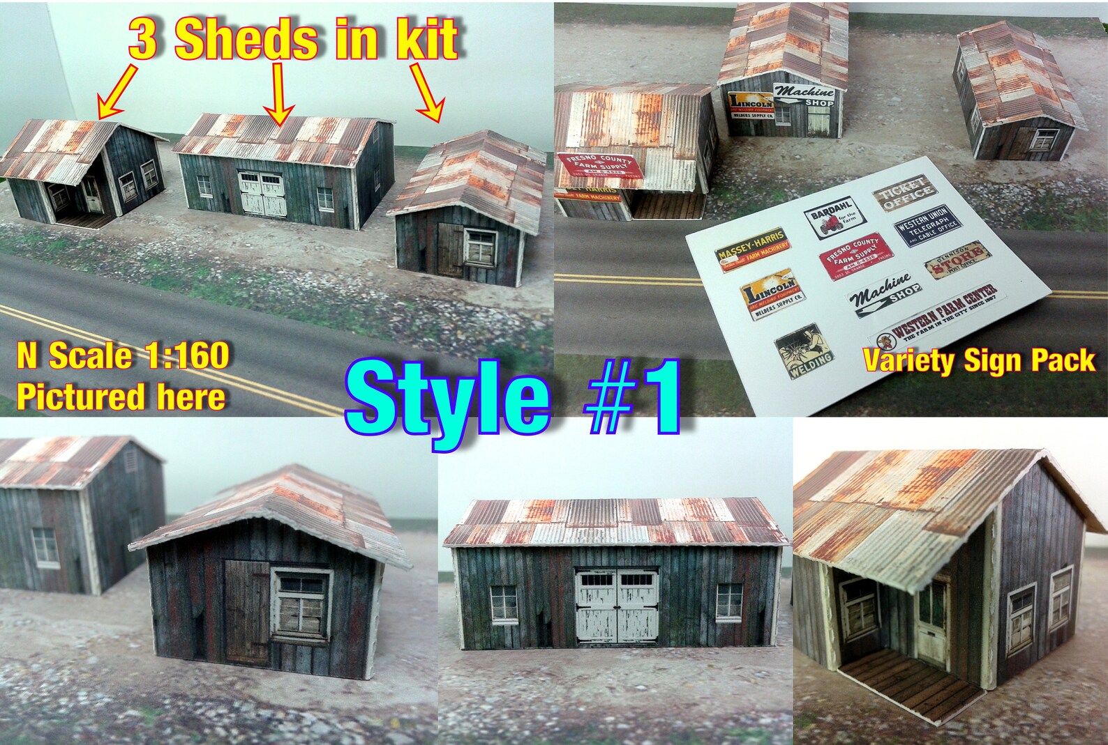 Paper Model Weathered Sheds Cardstock Kits N Scale Z Scale or | Etsy
