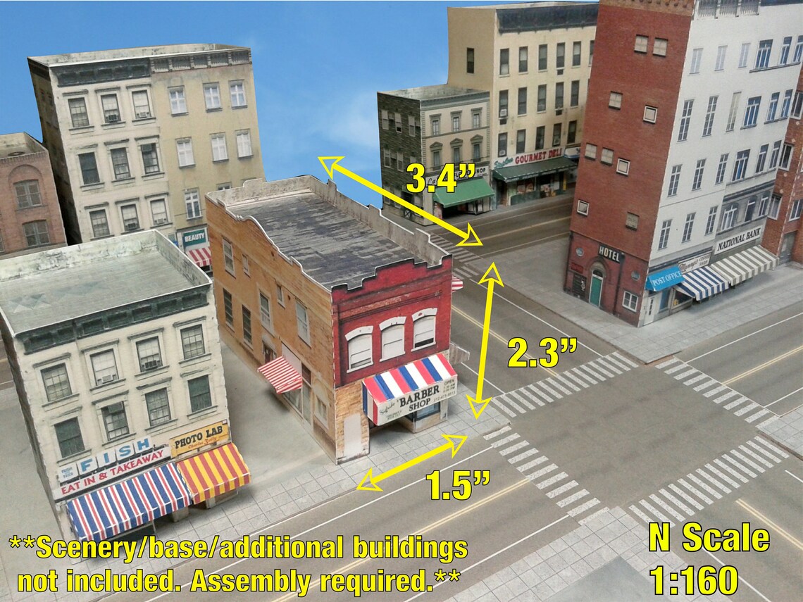 Paper Model Cardstock Building Multi Purpose Main Street Building ...