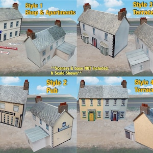 Pre-cut Cardstock Paper Model Buildings for N Scale Railway or Z Scale ...