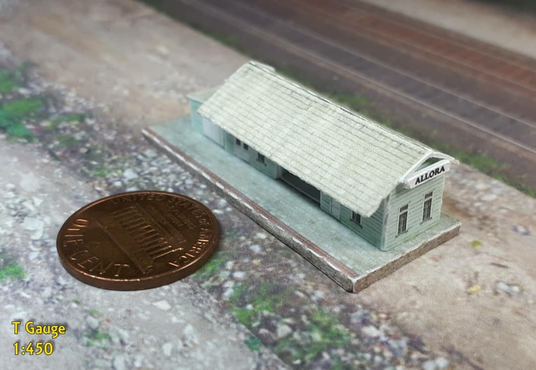 T Gauge 1:450 Scale Pre-cut Cardstock Passenger Station Kit for Model ...