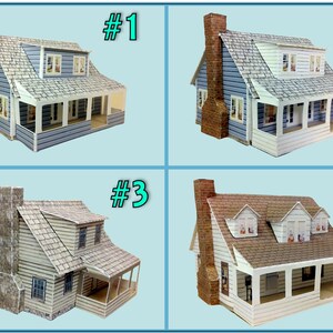 Paper House Cardstock House N Scale or Z Scale or T Gauge for Diorama ...