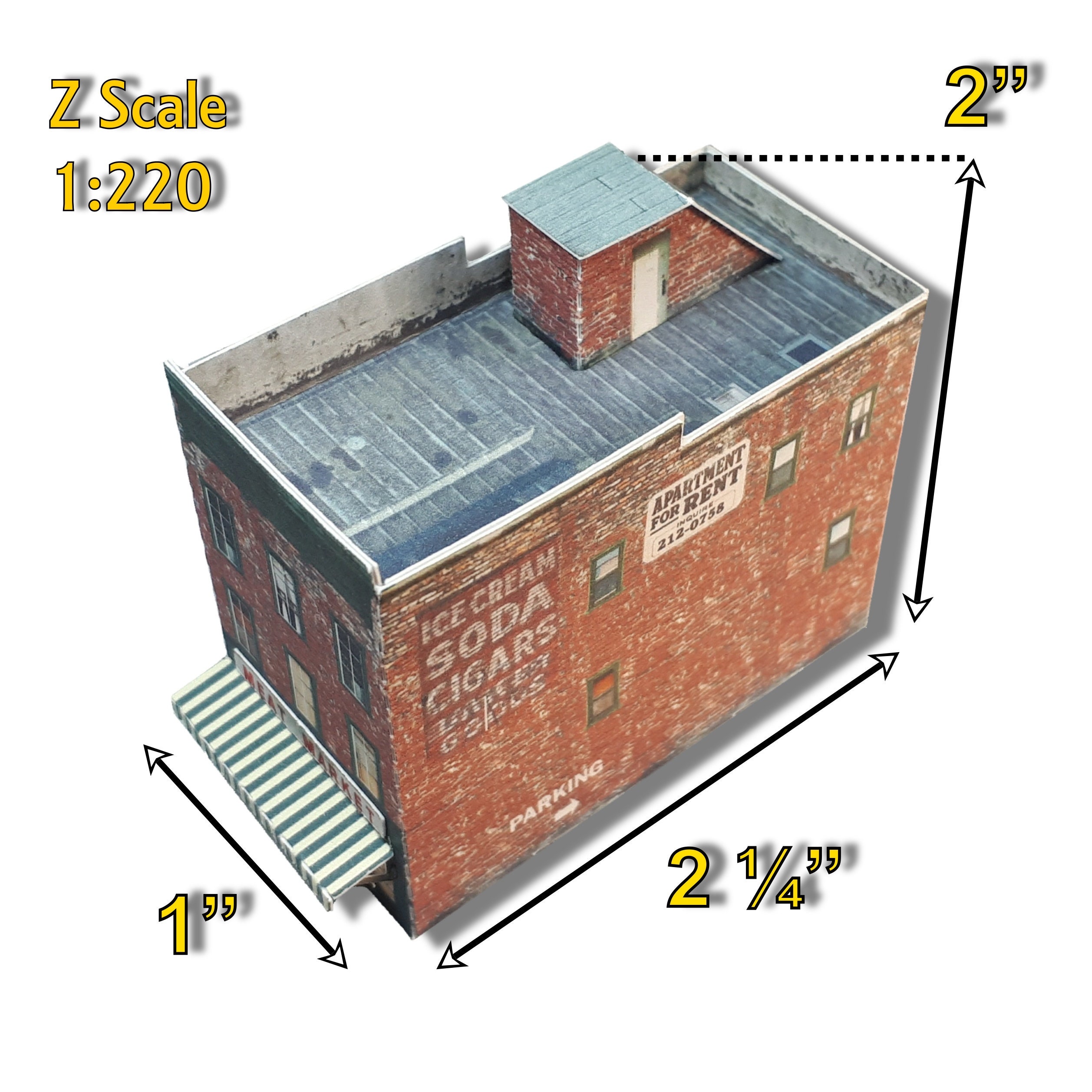 Paper Model Cardstock Model Downtown Shop & Apartments N Scale - Etsy ...
