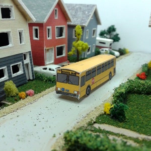 Miniature Paper Model Vehicle - School Bus - Cardstock Kit - Pre Cut ...