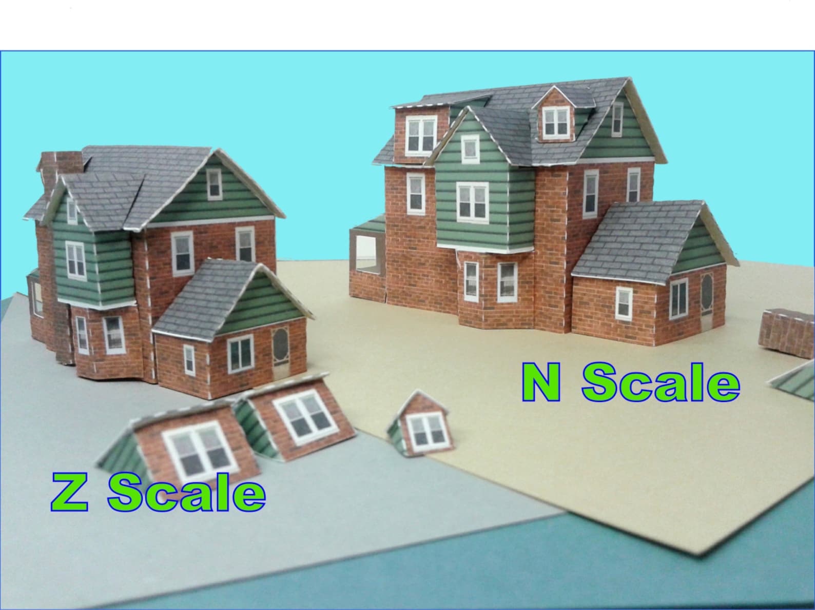 Paper House Card Stock House N Scale or Z Scale for Diorama or Model ...
