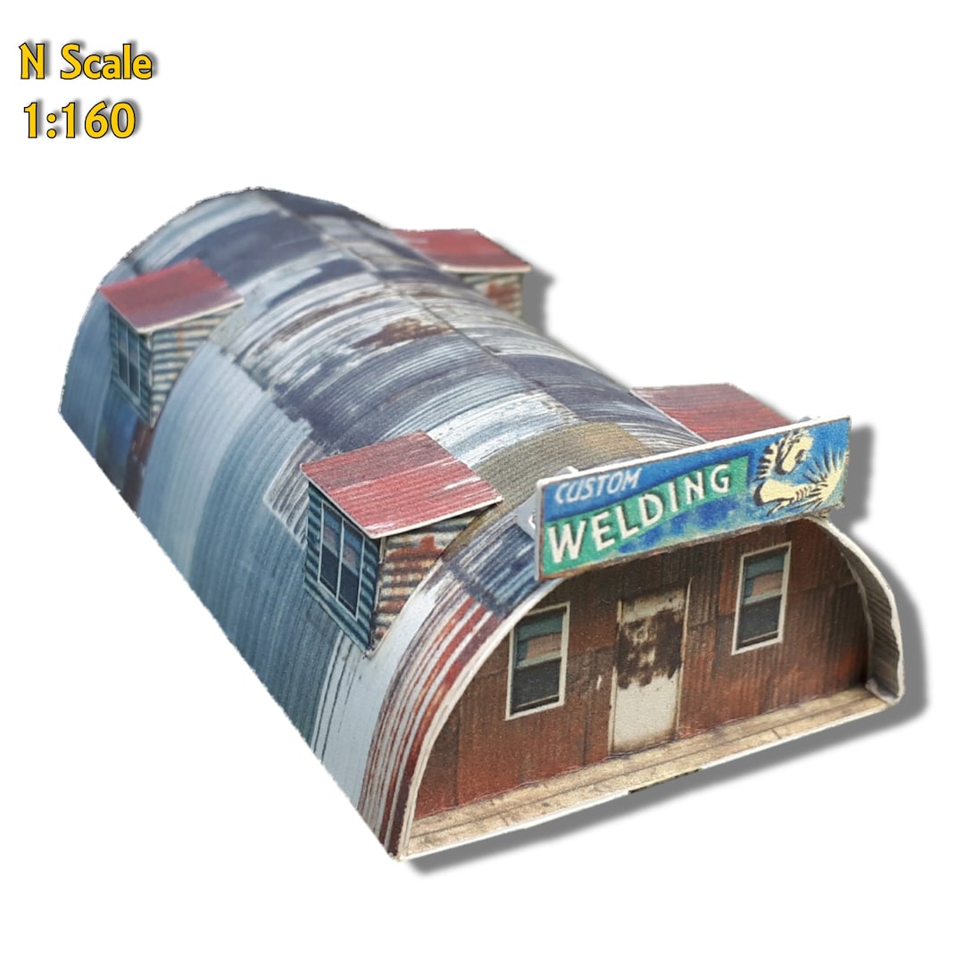N Scale 1:160 Size or Z Scale 1-220 Building Pre-cut Cardstock Paper ...