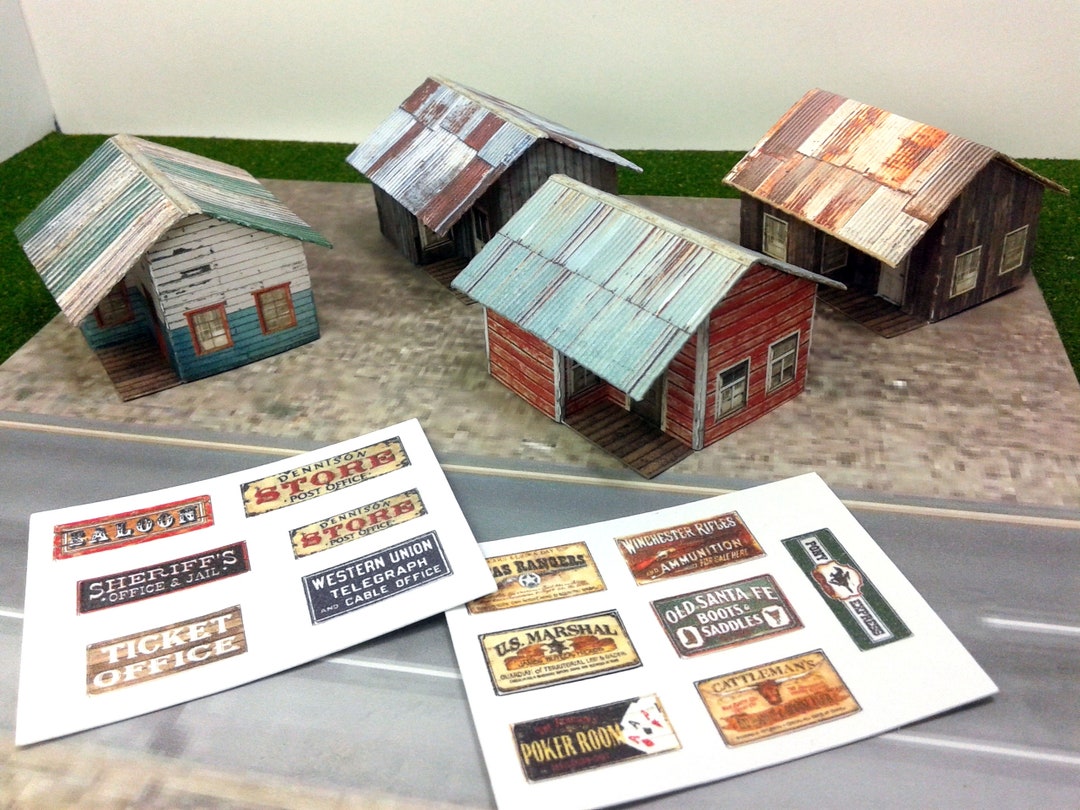 Paper Model Cardstock Model Weathered Shanty Buildings N Scale or Z ...