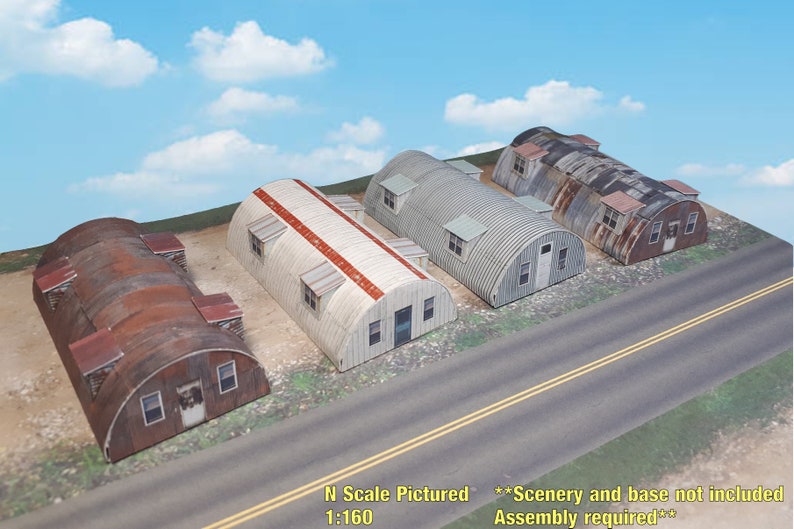 Paper Model Building Quonset Hut Card Stock Kits - Paper Craft for ...