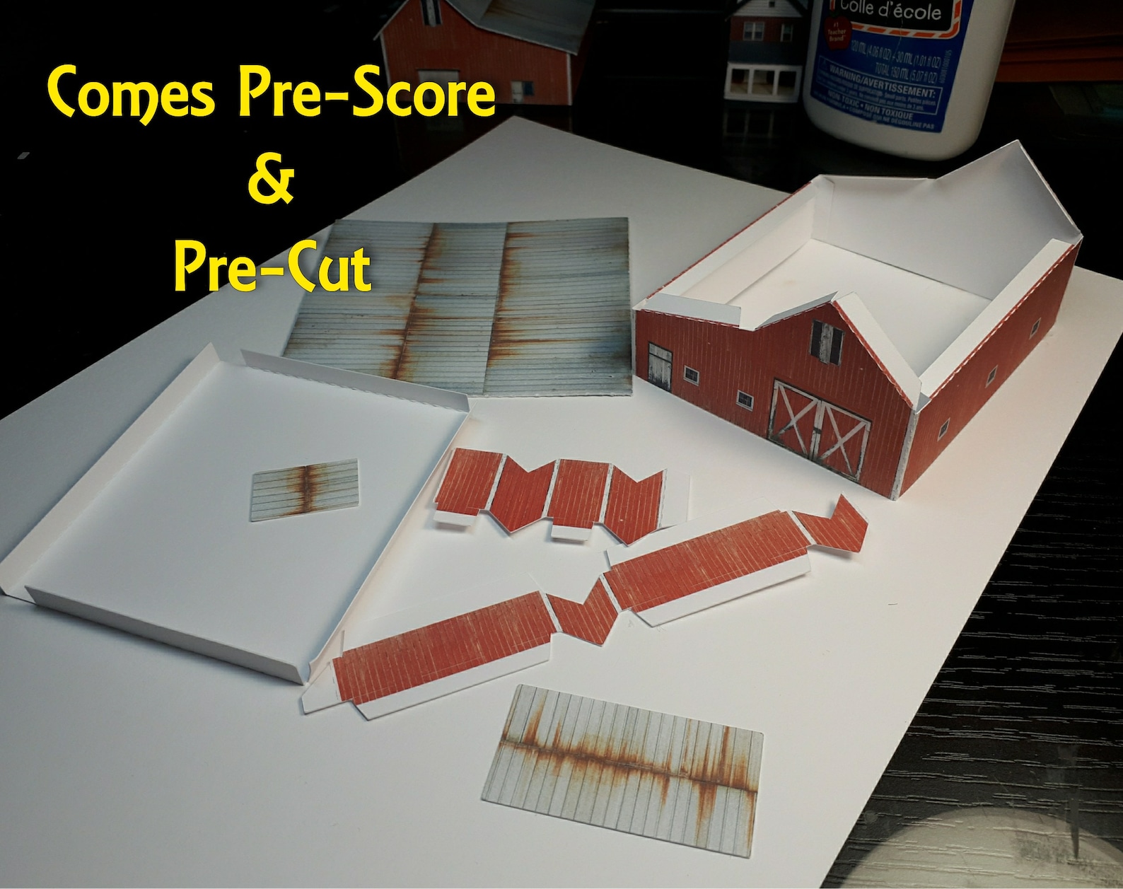 N Scale 1/160 or Z Scale 1/220 or T Gauge 1-450 Size Cardstock Pre-cut ...