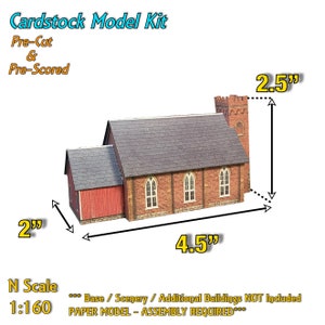 Small Country Church Paper Model Cardstock Model Building N Scale 1:160 ...
