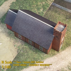 Small Country Church Paper Model Cardstock Model Building N Scale 1:160 ...