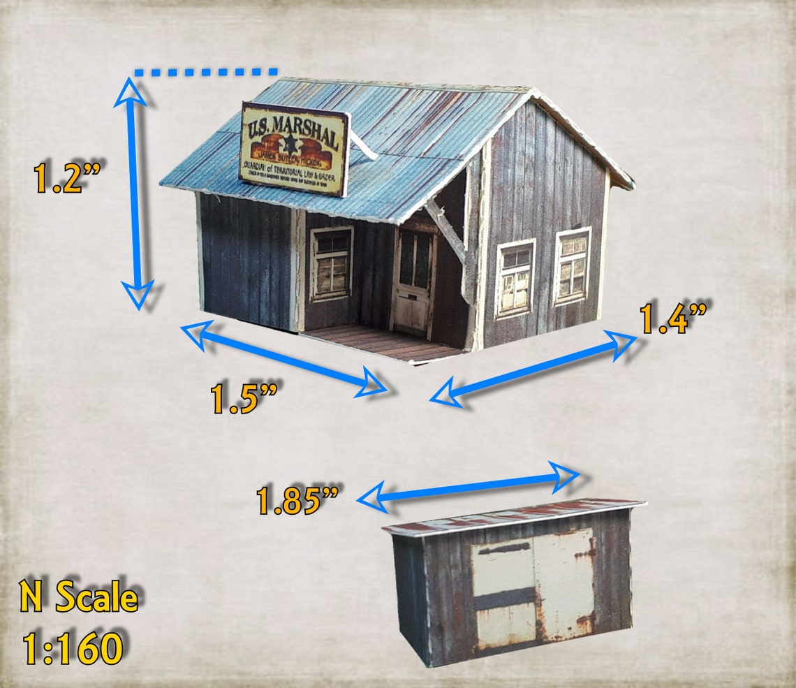 N Scale 1:160 or Z Scale 1/220 Size Model Train Building - Old Shanty ...