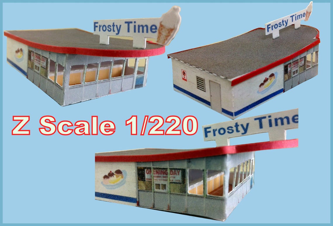 Card Stock Paper Model frosty Time Ice Cream Stand - Etsy